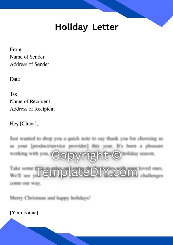 Holiday Letter to Clients Sample with Examples [Word]