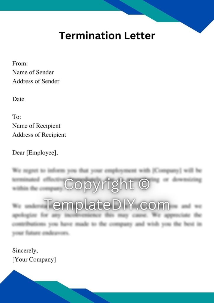 Job Termination Letter Sample with Examples [Word]