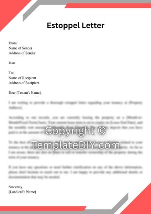 Landlord Estoppel Letter Sample Template with Example [Word]