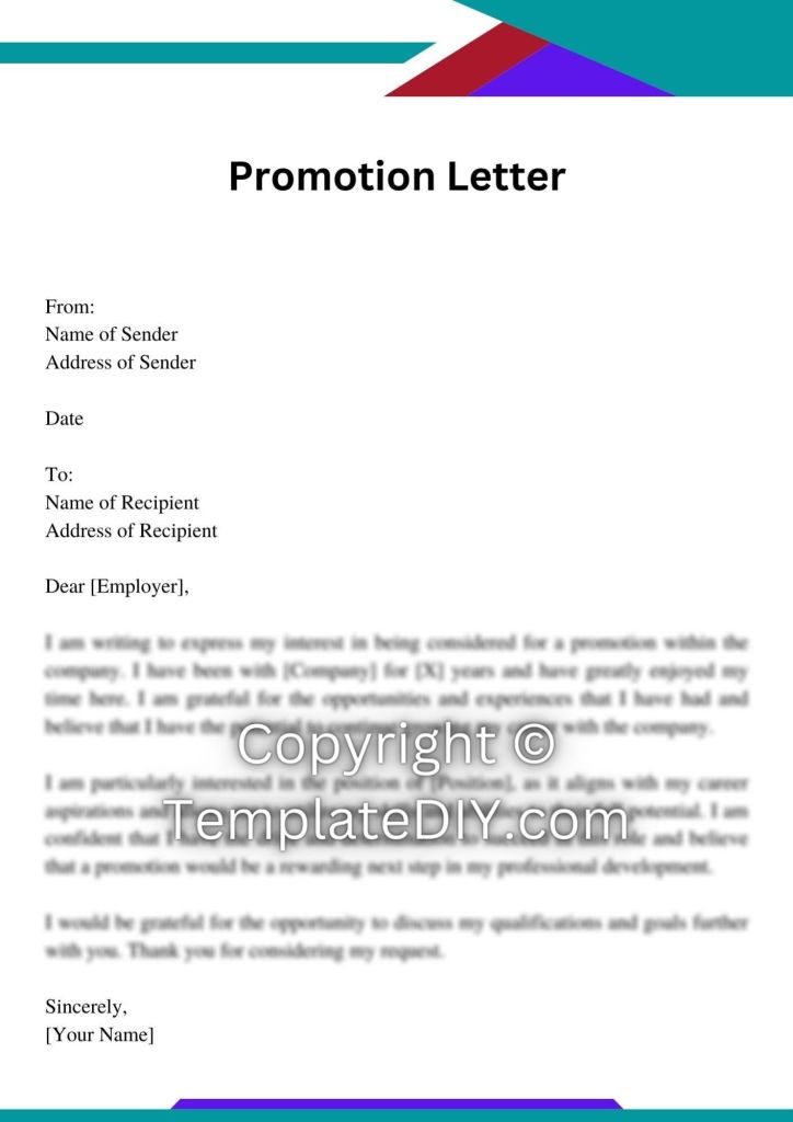 Letter Asking for Promotion Sample with Examples [Word]