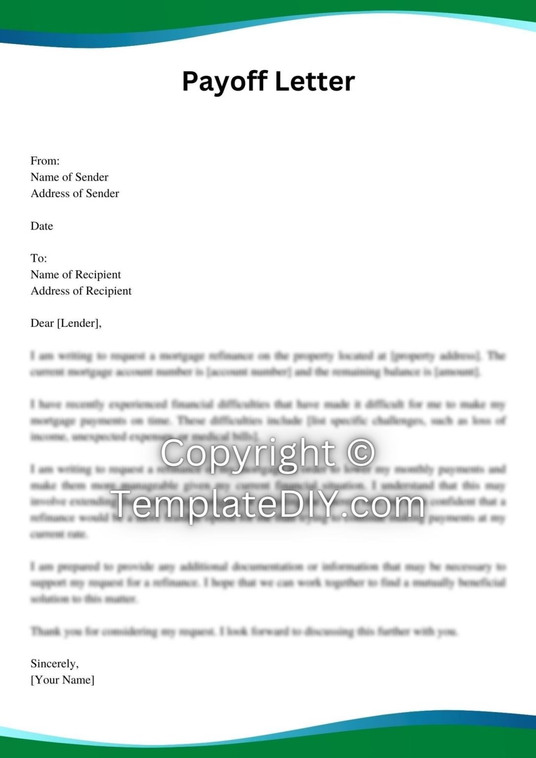 Mortgage Payoff Letter Sample with Examples [Word]