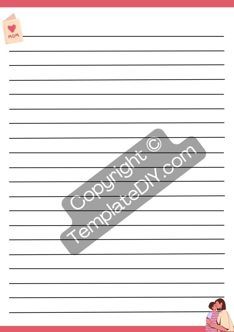 Mothers Day Writing Paper Printable Template in PDF