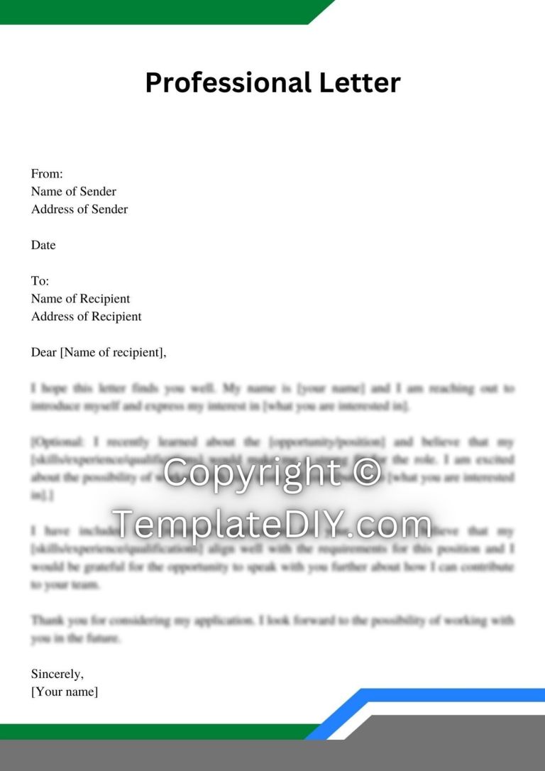 Professional Introduction Letter Sample Template [Word]