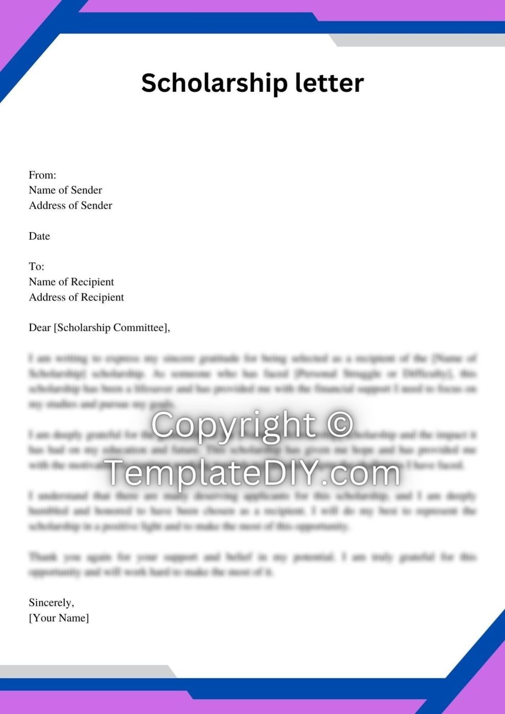 Scholarship Recipient Letter Sample with Examples [Word]