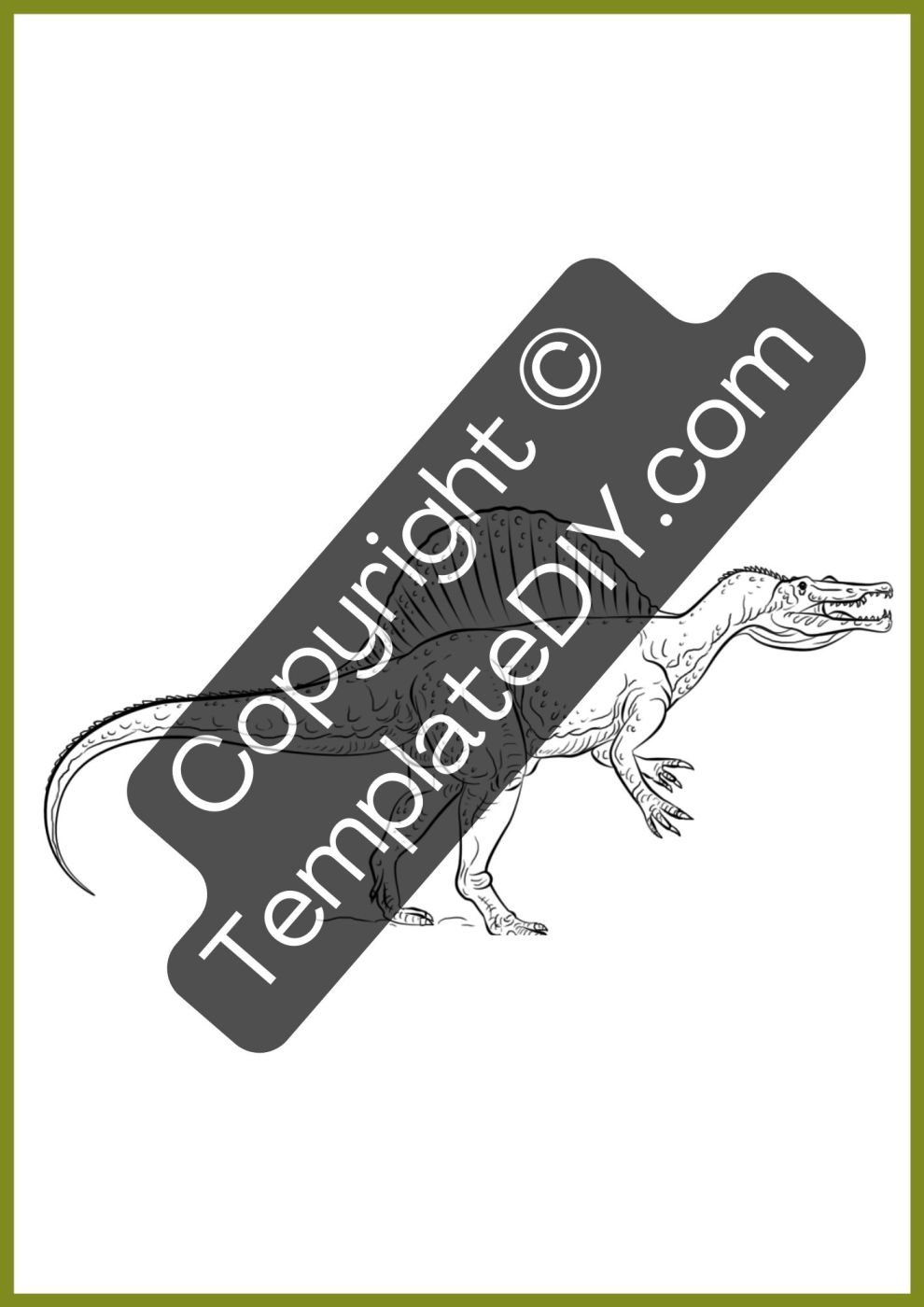 Spinosaurus Dinosaur Coloring Pages Template Printable PDF