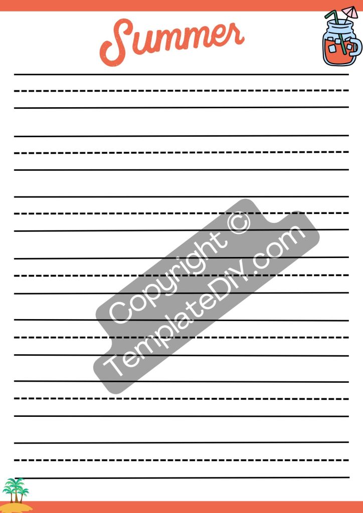 Summer Writing Paper Printable Template PDF, Word [Editable]
