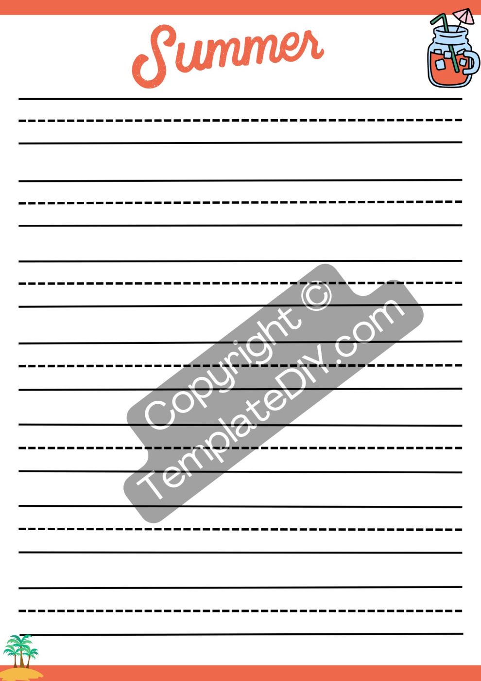 Summer Writing Paper Printable Template PDF, Word [Editable]