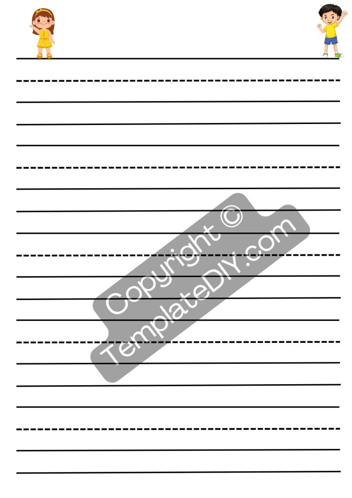 Writing Paper for Kids Template Printable PDF, Word
