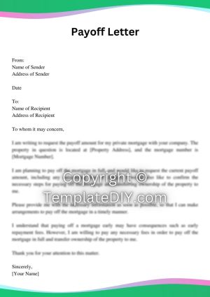 Private Mortgage Payoff Letter Template | Download Now