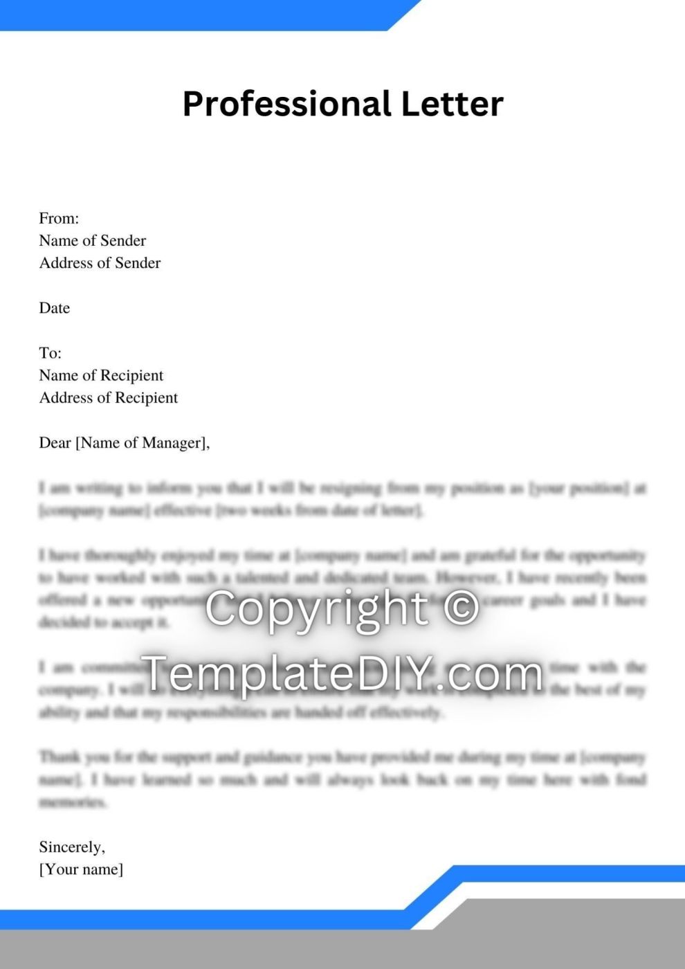 Professional 2 Week Notice Letter Sample Template Examples