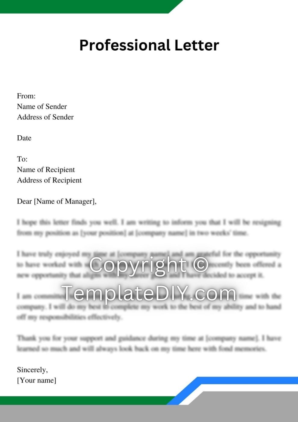 Professional 2 Week Notice Letter Sample Template Examples
