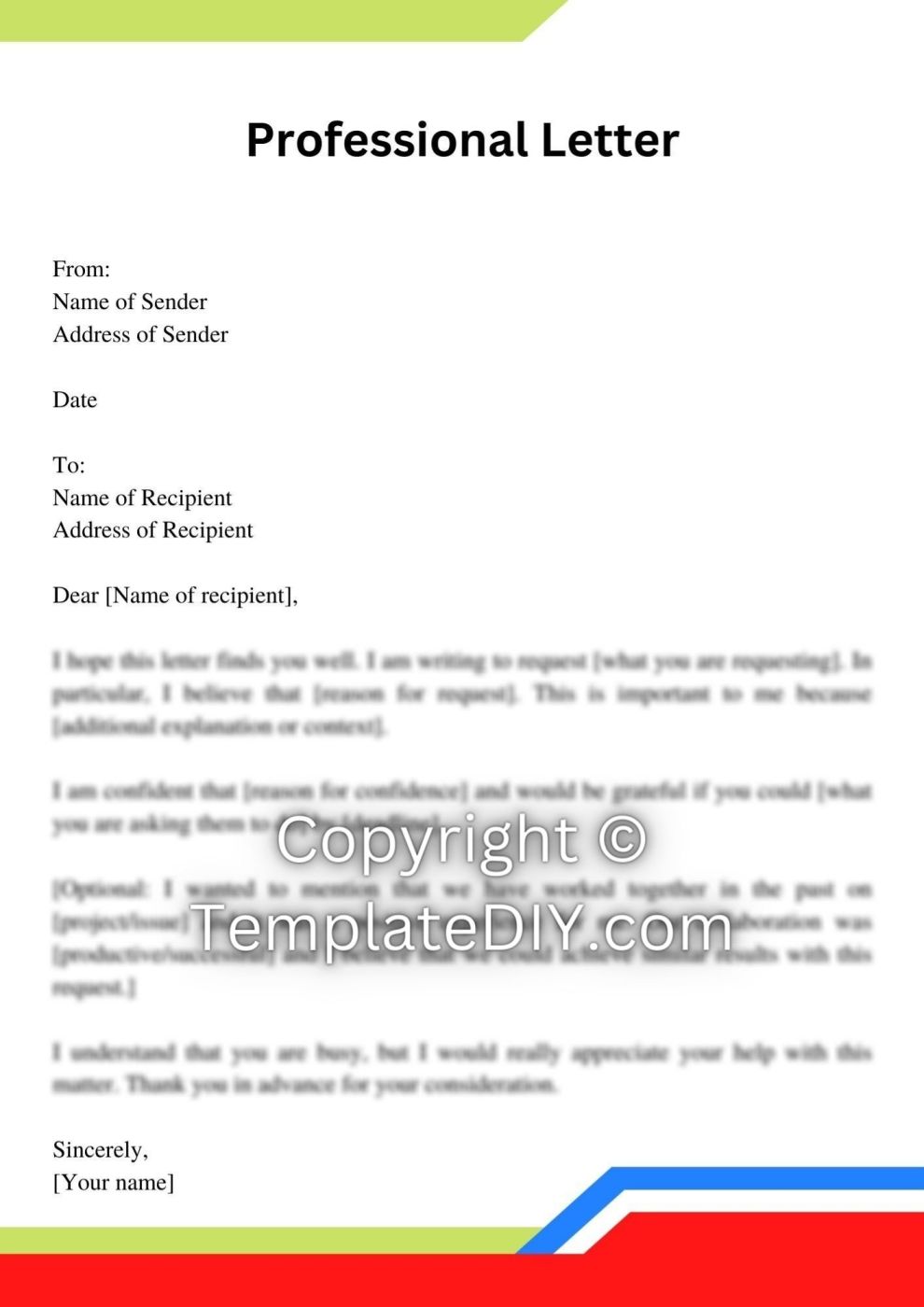 Professional Business Letter Sample with Examples in PDF & Word