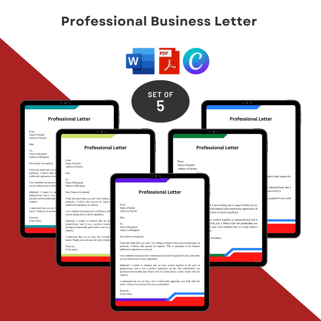 Professional Business Letter Sample with Examples in PDF & Word