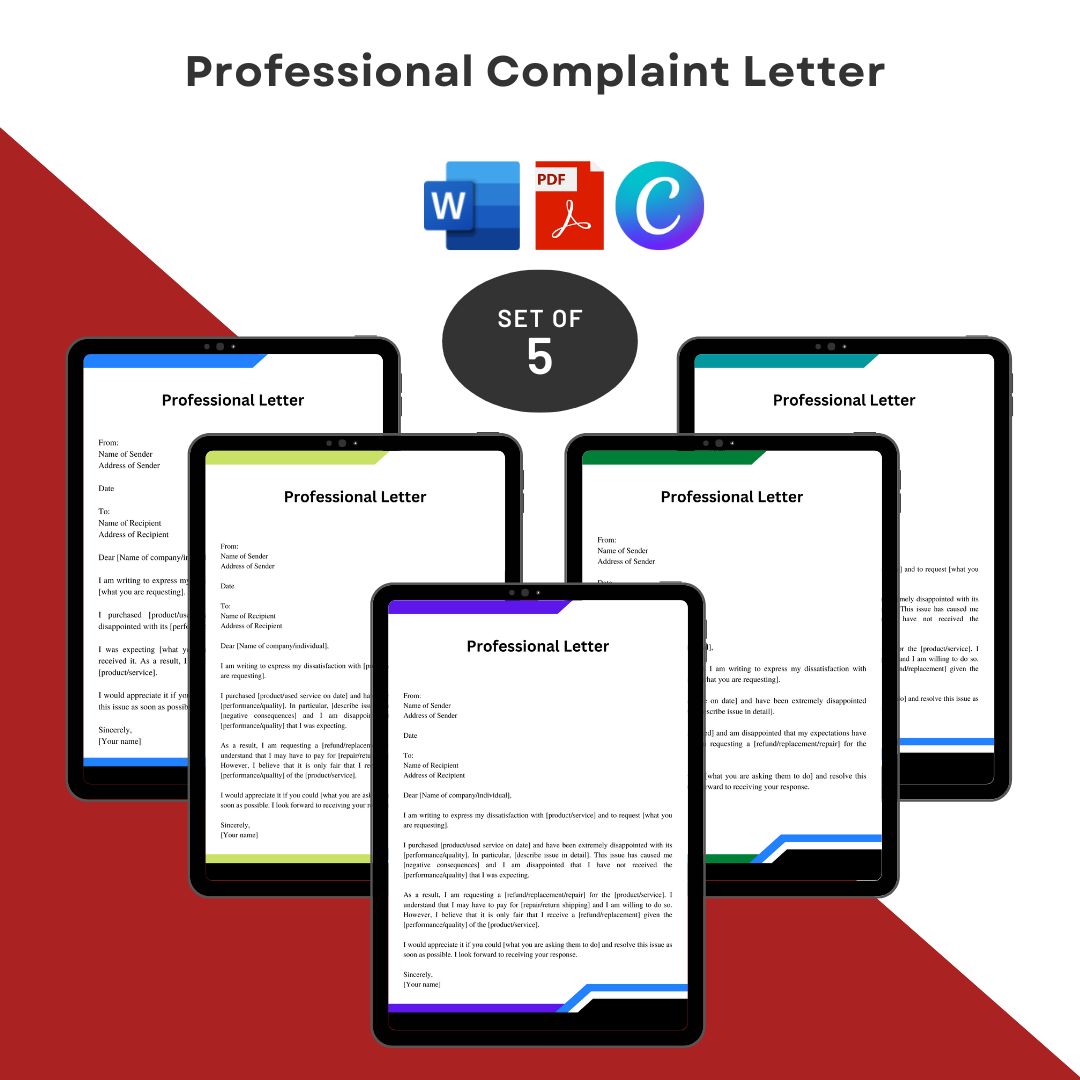 Professional Complaint Letter Sample with Examples [Word]