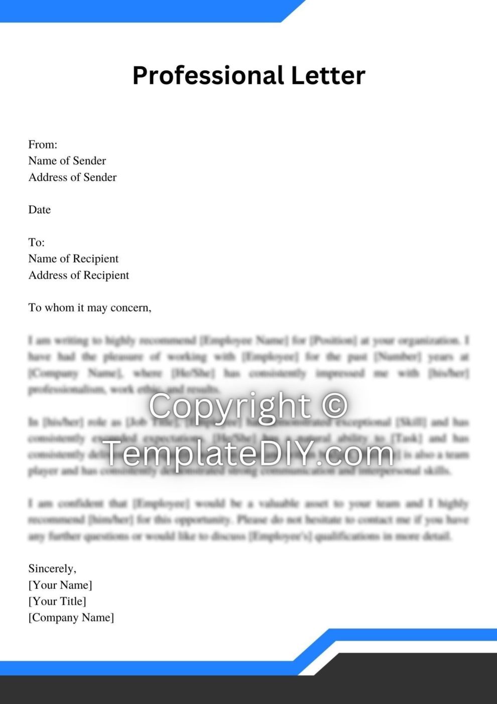 Professional Reference Letter Sample Template with Examples