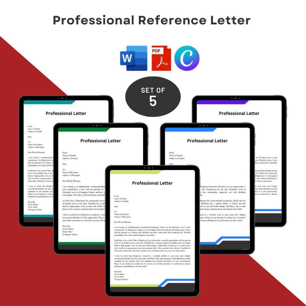 Professional Reference Letter Sample Template with Examples