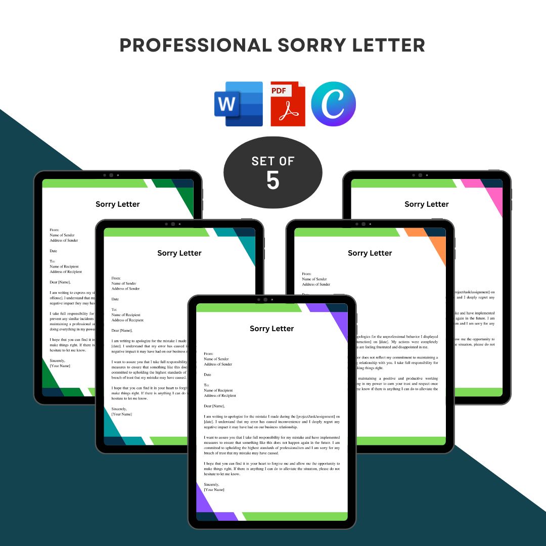Professional Sorry Letter Sample with Examples [Word]