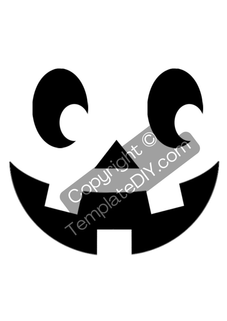 Pumpkin Face Template Printable Template in PDF