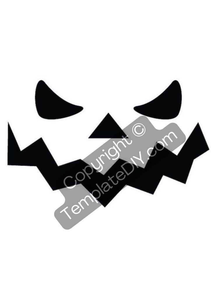 Pumpkin Face Template Printable Template in PDF