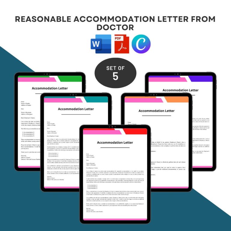 Reasonable Accommodation Letter from Doctor [Word Editable]