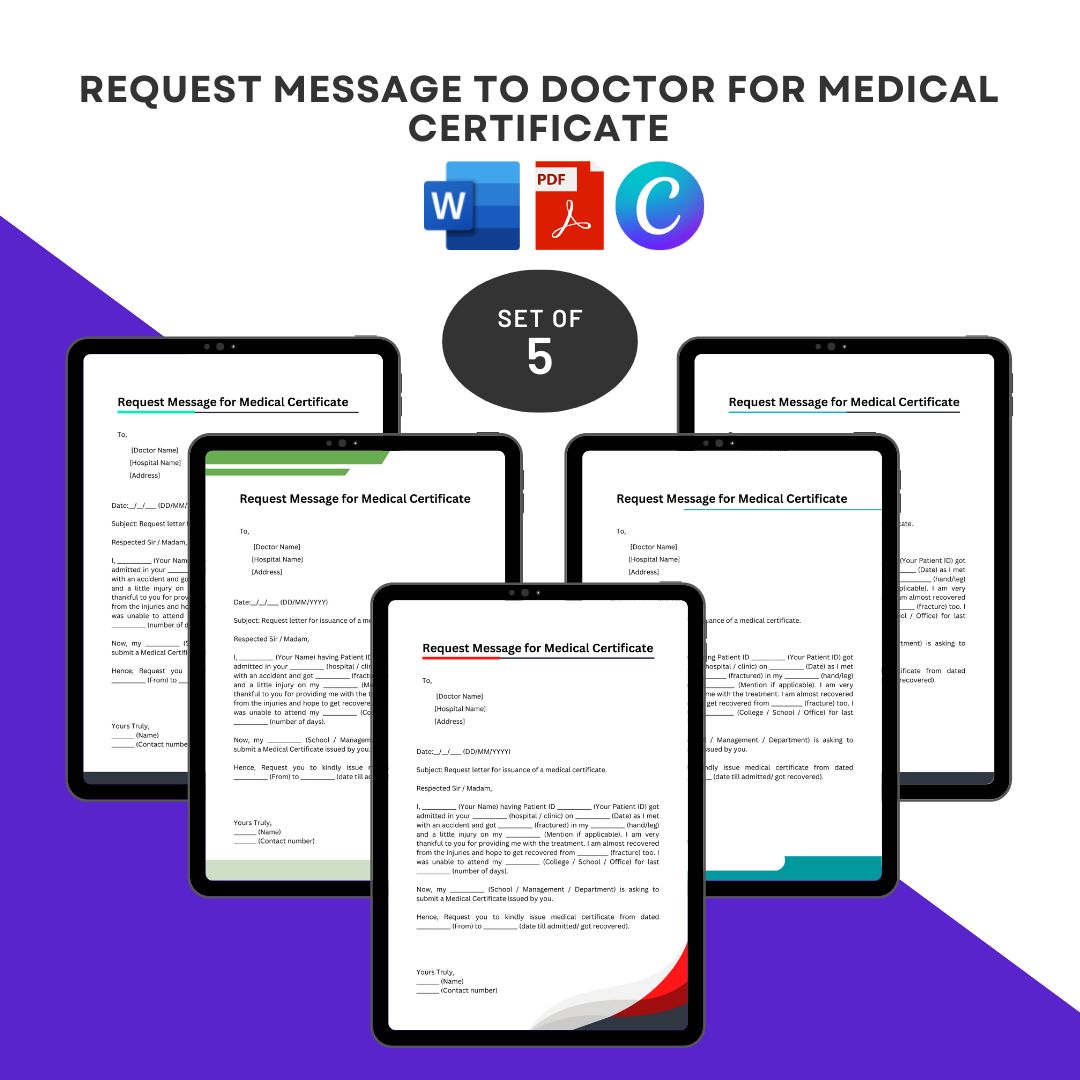 Request Message for Medical Certificate Template