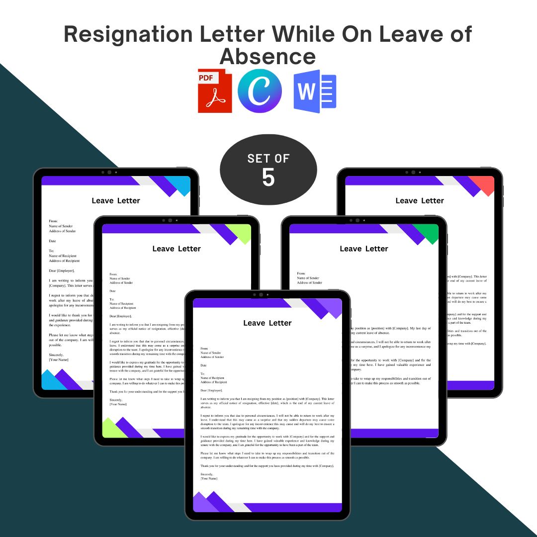 Resignation Letter While On Leave of Absence Sample [Word]