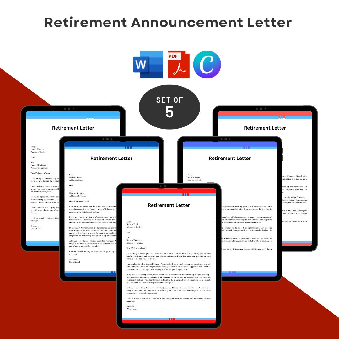 Retirement Announcement Letter Template | Download Now