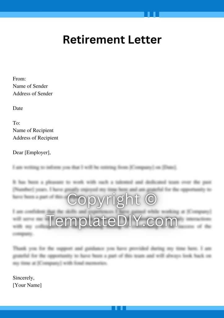 Retirement Letter to Employer Sample with Examples [Word]