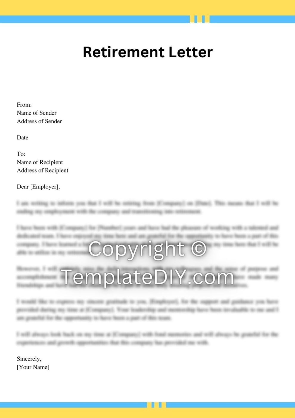 Retirement Letter to Employer Sample with Examples [Word]