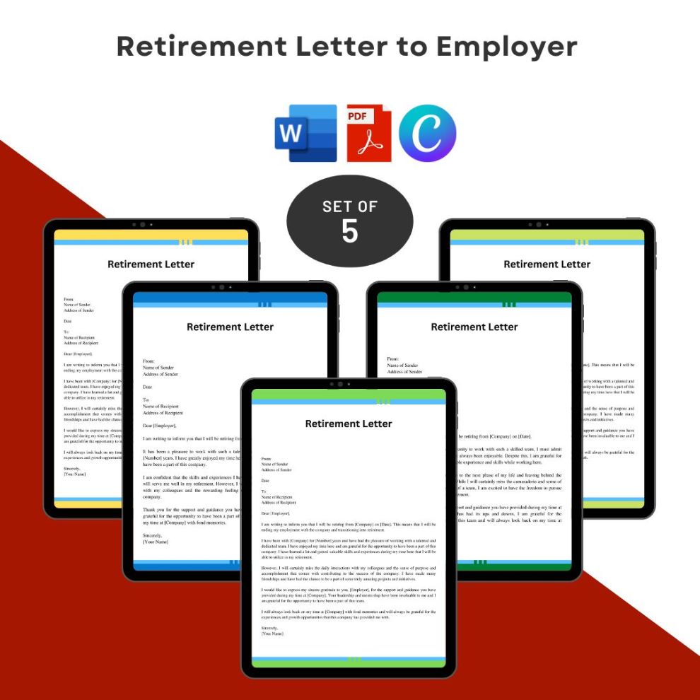 Retirement Letter to Employer Sample with Examples [Word]