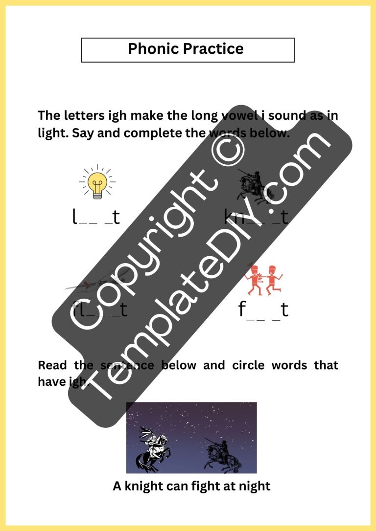 2nd Grade Phonics Worksheets Template Printable PDF, Word