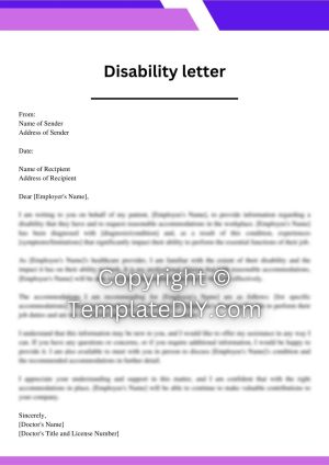 Disability Letter from Doctor Sample | PDF & Word Template