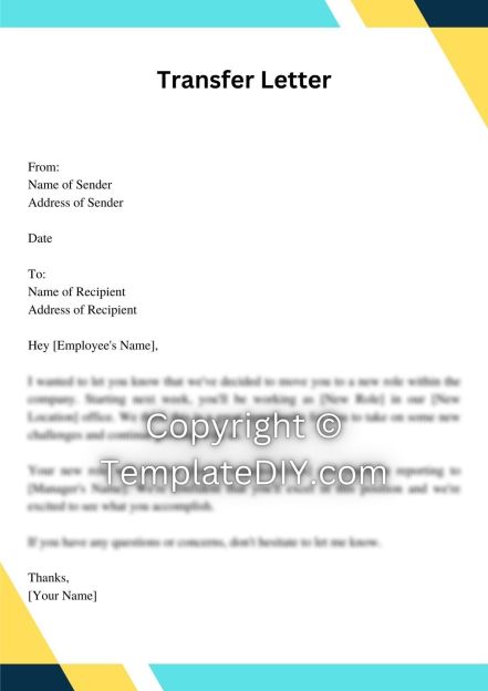 Employee Internal Transfer Letter Sample with Examples