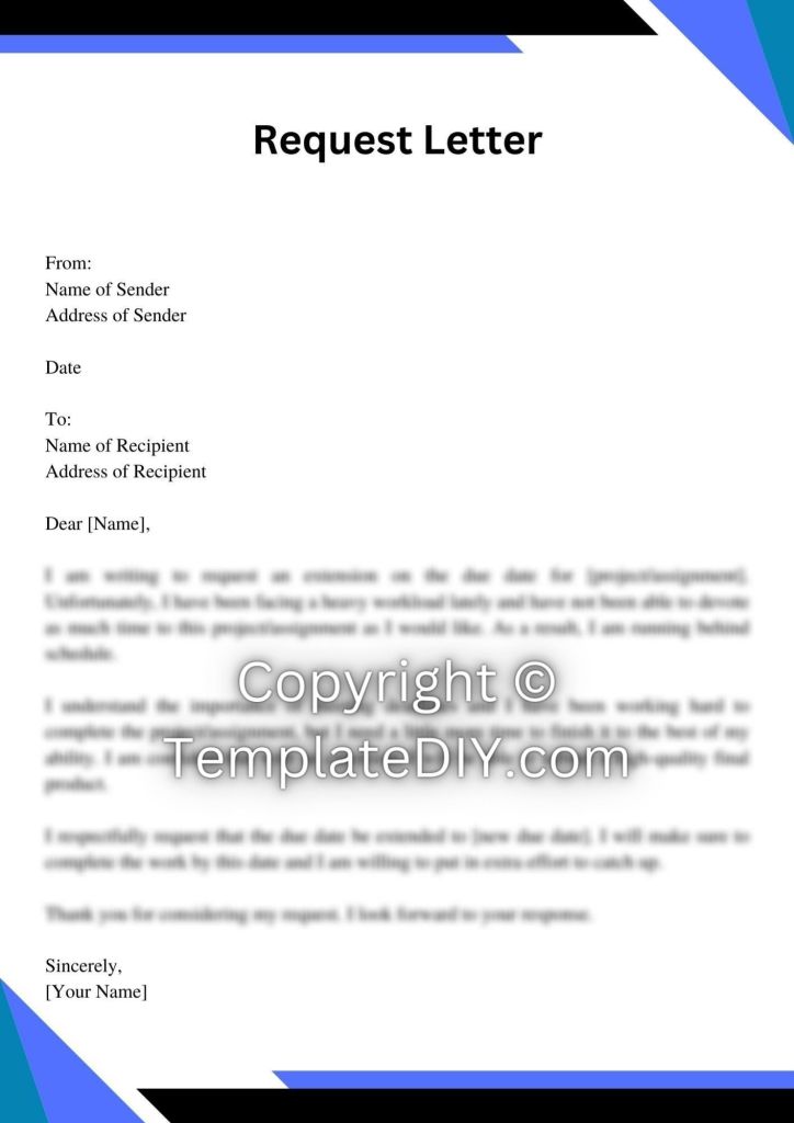 Request Letter for Due Date Extension | Download Template