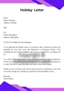 Holiday Bonus Letter to Employee Template | Download Word Format