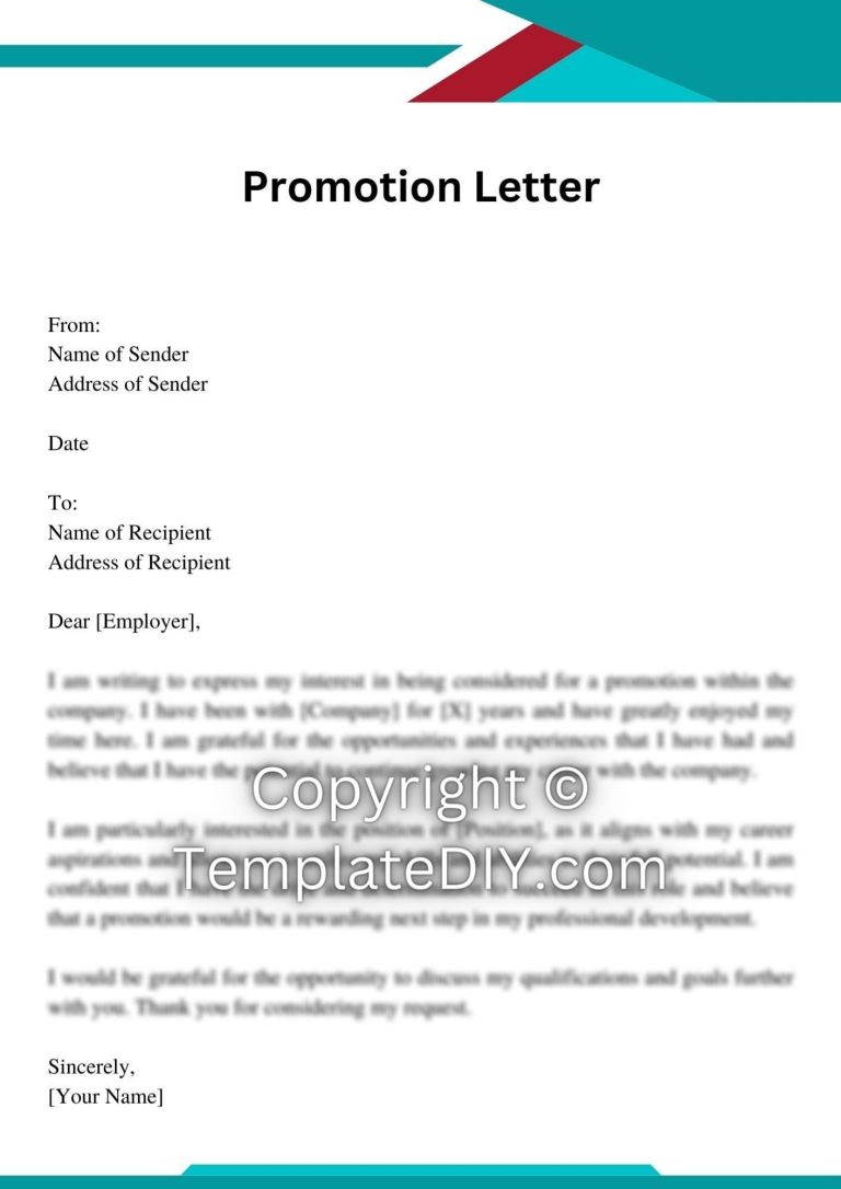Letter Asking for Promotion Sample with Examples [Word]