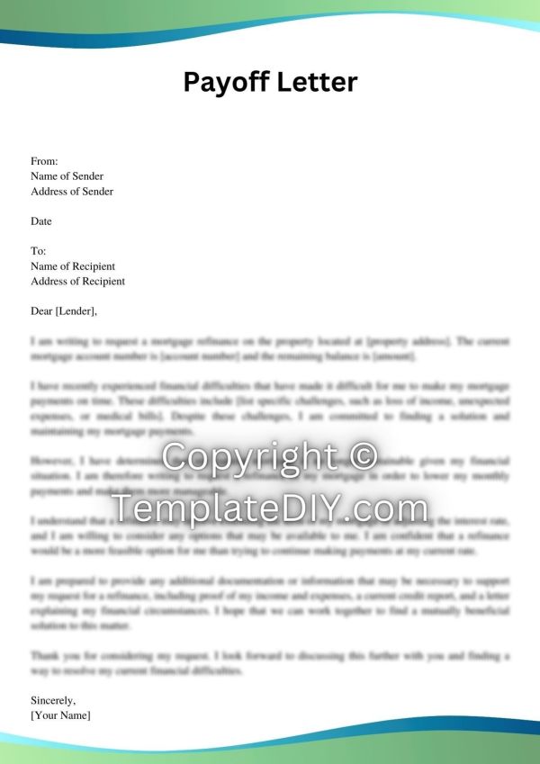 Mortgage Payoff Letter Sample with Examples [Word]