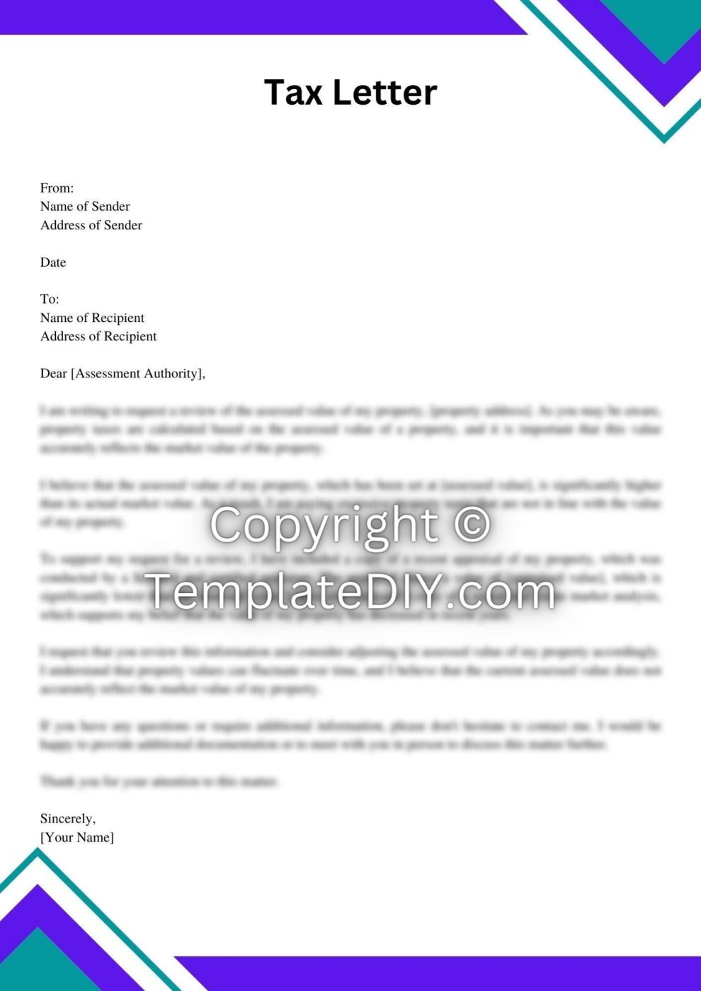 Property Tax Appeal Letter Template | Sample & Example
