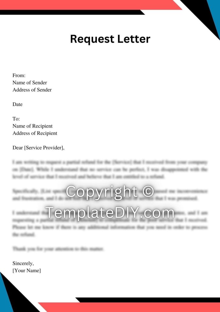 Refund Request Letter Template | Editable & Professional