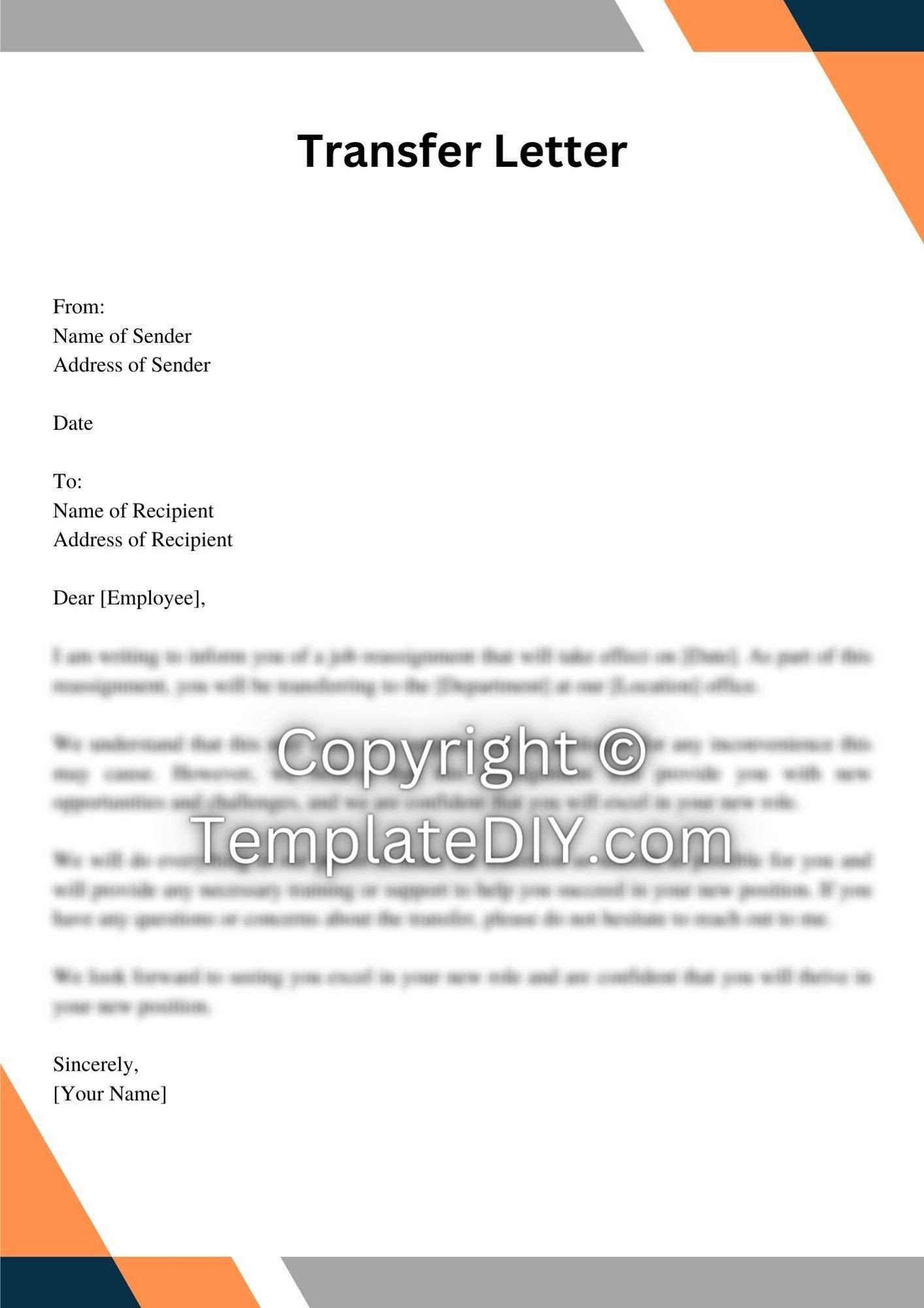 Letter Of Instruction Template Stock Transfer Collection Letter