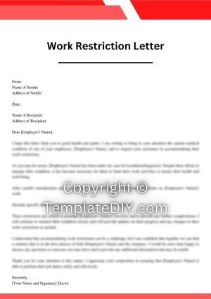 Doctor Work Restrictions Letter Template – Download Now
