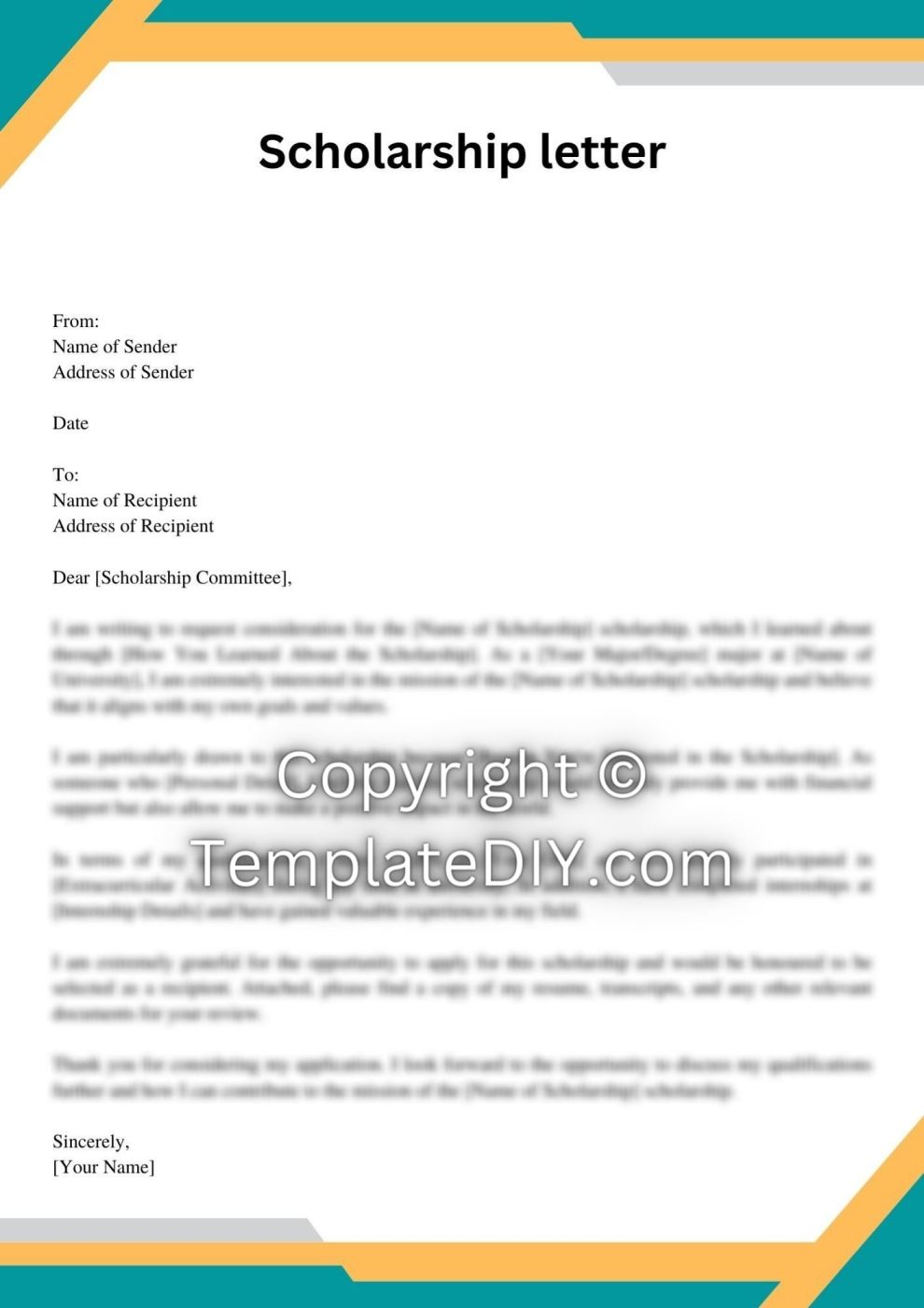 Scholarship Request Letter Sample with Examples [Word]