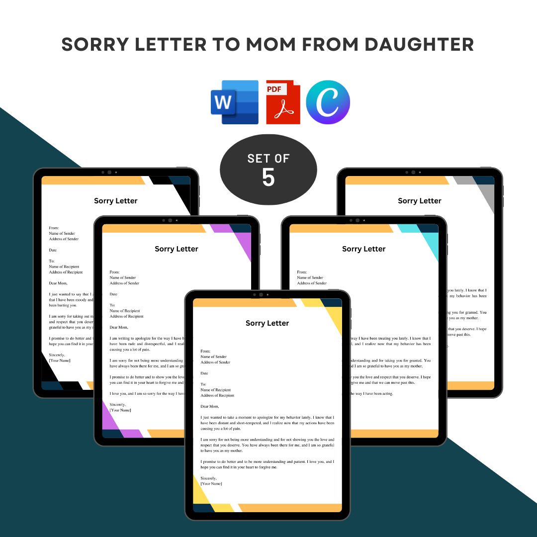 Sorry Letter to Mom from Daughter Sample with Examples