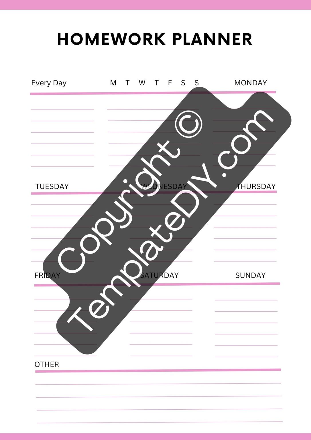 Student Homework Planner Template PDF, Word, Excel