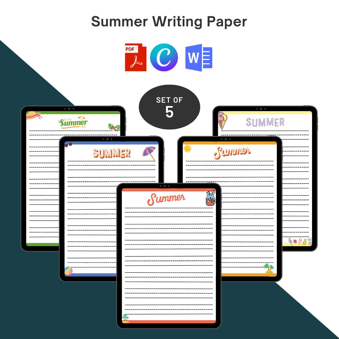 Summer Writing Paper Printable Template PDF, Word [Editable]