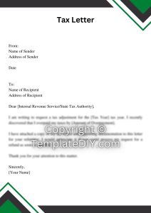 Tax Adjustment Letter Sample with Examples [Word Editable]