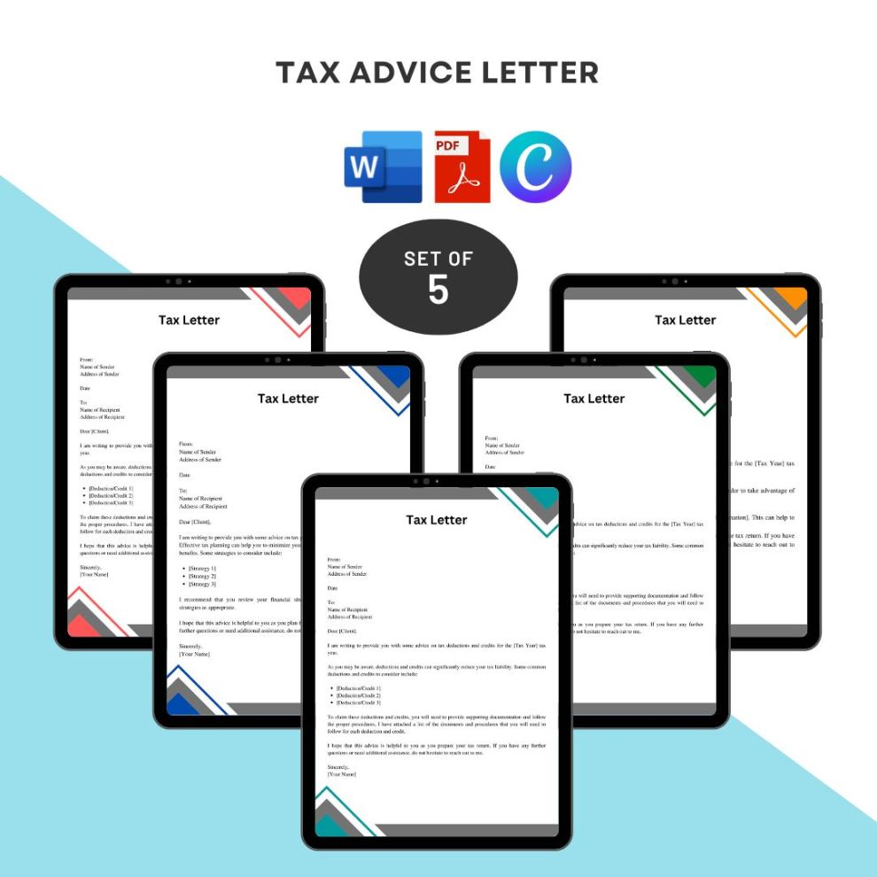 Tax Advice Letter Sample with Examples [Word Editable]