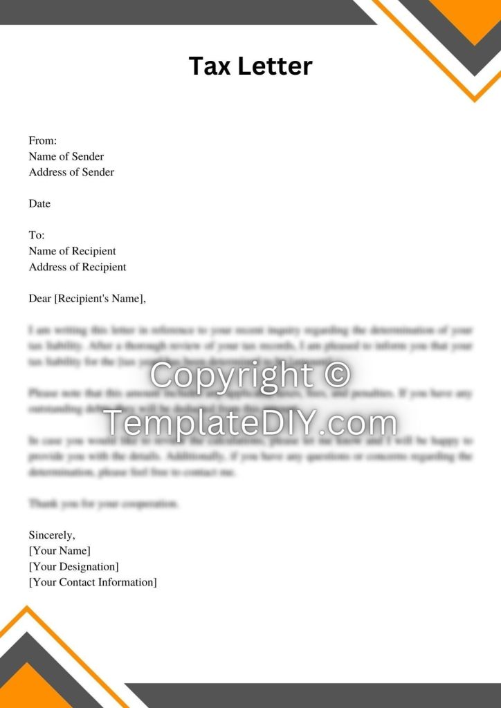 Tax Determination Letter Sample with Examples [Word]