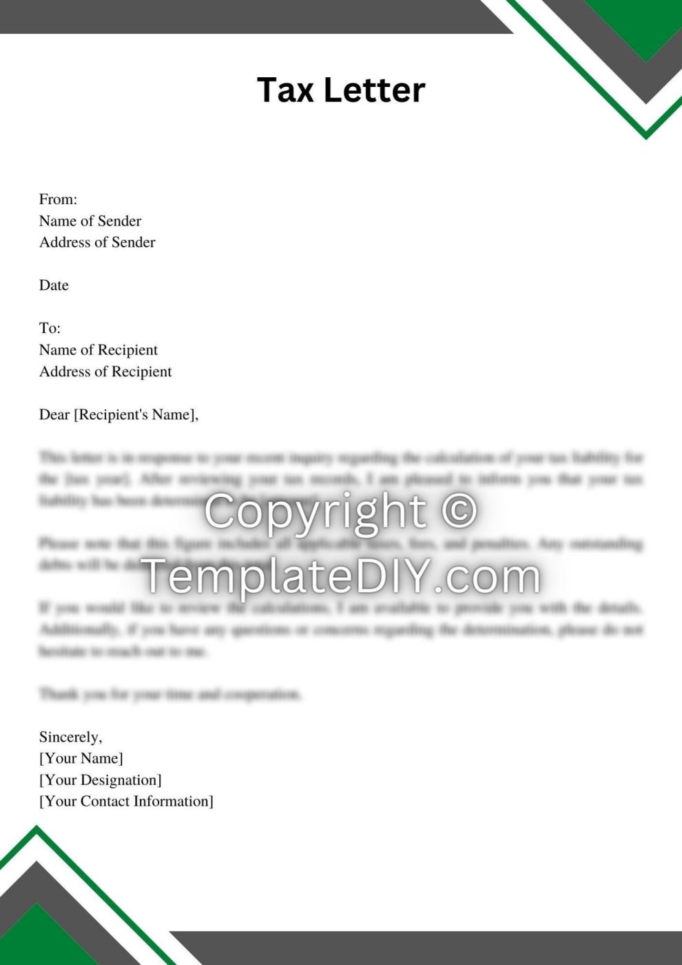 Tax Determination Letter Sample with Examples [Word]