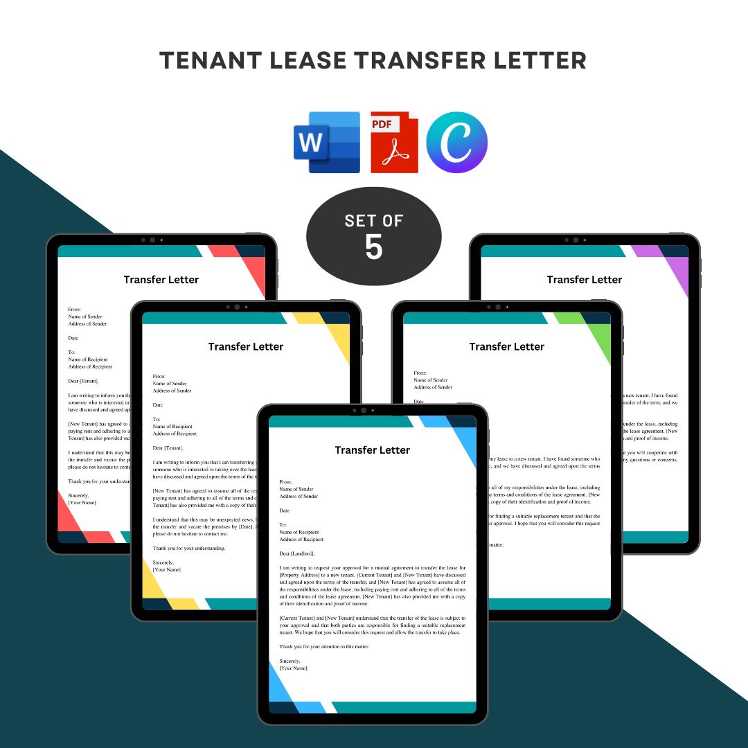 Tenant Lease Transfer Letter Sample with Examples [Word]
